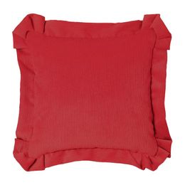 Pad Dekokissen &raquo;CASUALLY&laquo; Made in Europe, Kissenbezug ohne F&uuml;llung, Cord, Uni Farben, 45x45 cm rot Polyacryl, Polyester B/L: 45cm x 45cm, 1 Stk.
