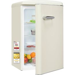 Exquisit K&uuml;hlschrank &raquo;RKS120-V-H-160C magnolienweiss&laquo; 89,5 cm hoch 54,5 cm breit LED-Beleuchtung, verstellbare Glasb&ouml;den, Retro-Design beige 