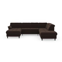 Sit & More sit&more Wohnlandschaft &raquo;Marano U-Form&laquo; inklusive Kopfteilverstellung, optional Schlaffunktion & Bettkasten braun 98% Polyester, 2% Polyamid B/H/T: 