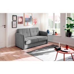 Home Affaire Schlafsofa &raquo;Milano Einzelauszug, Schlaffunktion, schmale Armlehnen, Breite 147cm&laquo; zwei einzeln ausziehbare Liegefunktionen grau 100% 