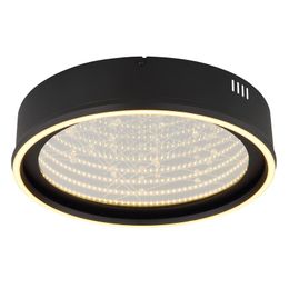 Globo LIGHTING Deckenleuchte &raquo;MIRRORA&laquo; LED-Modul 1 Stk. LED Deckenleuchte schwarz matt mit 3D Glas- und Kristalleffekt schwarz 1, &Oslash; 40cm H: 8,5cm, 1 