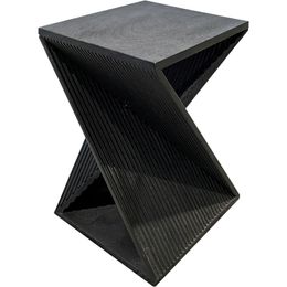 GUTMANN FACTORY Beistelltisch im Landhausstil - Echtholzoptik Details, Breite 77 cm schwarz B/H/T: 35cm x 50cm x 35cm