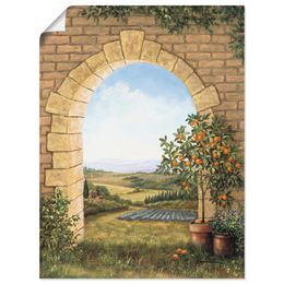 Artland Wandbild &raquo;Orangenbaum vor dem Torbogen&laquo; Fensterblick 1 Stk. tlg. als Alubild, Leinwandbild, Poster in verschied. Gr&ouml;&szlig;en braun B/H/T: 45cm x 60cm, 
