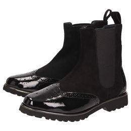 Sioux Damen Stiefelette "Meredith-751-H", Gr. 35, schwarz, Obermaterial: 50% Kalbslackleder CAPA. 50% Lammveloursleder LAVL. 100% Gummi rubber.,