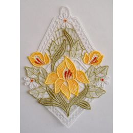 Stickereien Plauen Fensterbild &raquo;Lilienzeit&laquo; bunt Polyester B/L: 15cm x 27cm