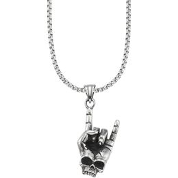 Bruno Banani Herren Kette mit Anh&auml;nger &raquo;Schmuck&laquo; schwarz Edelstahl, L: 55 B: 2,8mm