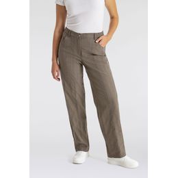 KjBRAND Damen Stretch-Hose "Babsie", gr&uuml;n, Gr. 54, gestreift, Web, Obermaterial: 47% Baumwolle, 45% Polyester, 6% Viskose, 2% Elasthan, Hosen, mit
