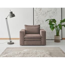 Home Affaire Sessel &raquo;PIAGGE&laquo; Hochwertiger Cord- passend zur Serie PIAGGE braun Webvelours, B/H/T: 110cm x 83cm x 91cm