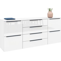 borchardt M&ouml;bel borchardt M&ouml;bel Sideboard &raquo;Tom&laquo; Breite 166 cm, verstellbare Einlegeb&ouml;den, lackierte Alu-Profilgriffe wei&szlig; Holzwerkstoff B/H/T: 166cm x 72cm x 35cm, 4 