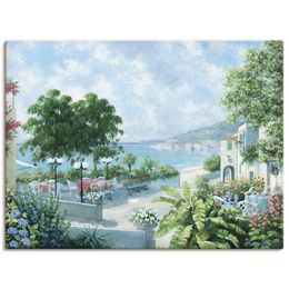 Artland Leinwandbild &raquo;Ozeansicht&laquo; Garten 1 Stk. tlg. auf Holzrahmen gespannt blau Leinwand B/H/T: 40cm x 30cm, Leinwandbild Garten Querformat, 1 Stk.