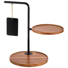 APS Etagere &raquo;IRON&laquo; 2-stufig, vielf&auml;ltige Pr&auml;sentationsm&ouml;glichkeiten braun Holzwerkstoff, Metall B/H/L: 44cm