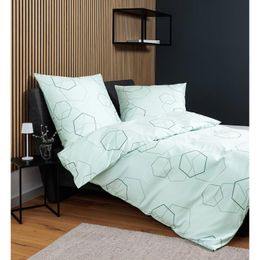 Janine Bettw&auml;sche &raquo;J. D.&laquo; mit Rei&szlig;verschluss Mako-Satin, Obermaterial: 100% Baumwolle B/L: 155cm x 220cm, 1 Stk., 1 Stk., Mako-Satin, B/L: 80cm x 80cm