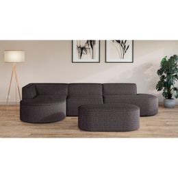 OTTO home Ecksofa &raquo;EIVIND Designer Sofa mit Ottomane rechts/links, B/T/H: 343/159/72 cm&laquo; L-Form mit Wellenunterfederung, auch in Feincord und Boucl&eacute; 