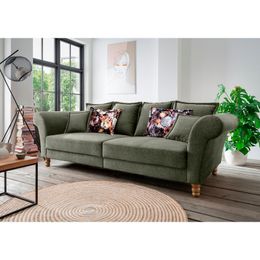 Home Affaire Big-Sofa &raquo;Tassilo Mega Sofa mit viel Platz, bequem durch Kaltschaum im Sitz&laquo; gr&uuml;n 100% Polyester B/H/T: 266cm x 95cm x 110cm, Velours, 