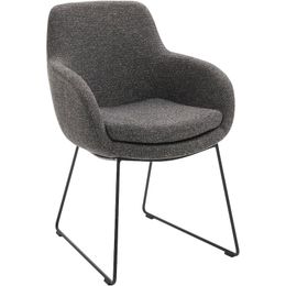 Musterring Esszimmerstuhl &raquo;Tavia&laquo; (Set) 2 Stk. grau B/H/T: 62cm x 86cm x 66cm, 2 Stk., Chenille, Kufengestell