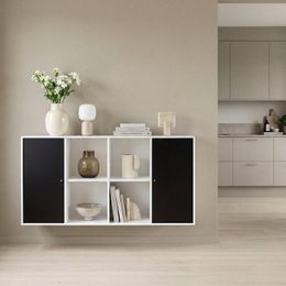 Sideboard &raquo;Mistral Kubus&laquo; mit T&uuml;ren, Wandmontage/stehend, Breite: 136 cm schwarz-wei&szlig; Holzwerkstoff, Massivholz B/H/T: 136cm x 69cm x 32,5cm, 2 Stk.