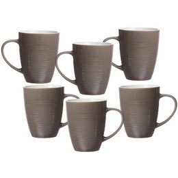 Ritzenhoff & Breker Becher &raquo;Suomi&laquo; 6-teilig grau Porzellan &Oslash; 8cm x 10cm, 310ml, 6 Stk.