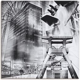 Artland Wandbild &raquo;Essen Skyline Abstrakte Collage&laquo; Architektonische Elemente 1 Stk. tlg. als Leinwandbild, Poster in verschied. Gr&ouml;&szlig;en grau Leinwand B/H/T: 