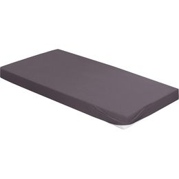 Bierbaum Spannbettlaken &raquo;Jersey&laquo; 95 % Baumwolle und 5 % Elasthan f&uuml;r optimale Weichheit und Dehnbarkeit grau Jersey, Obermaterial: 95% Baumwolle, 5% 