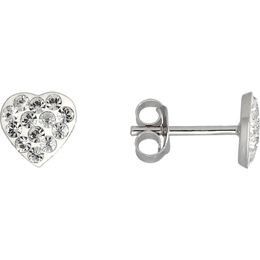 Firetti Damen Paar Ohrstecker &raquo;Schmuck Geschenk Silber 925 Ohrschmuck Herz&laquo; mit Kristallstein silber Silber 925 (Sterlingsilber)