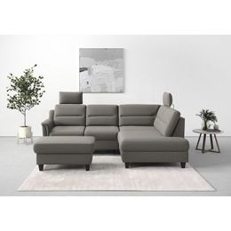 Sit & More sit&more Ecksofa &raquo;Far&ouml; L-Form&laquo; inklusive Federkern, wahlweise mit Schlaffunktion und Bettkasten braun B/H/T: 251cm x 90cm x 187cm, Luxus-Microfaser 