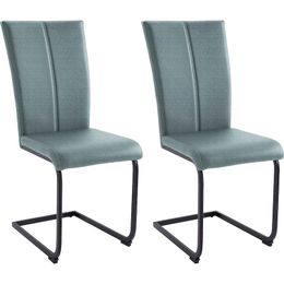 Home Affaire Freischwinger &raquo;Nils&laquo; (Set) 2 Stk.Stuhl belastbar bis 120 Kg, Gestell Metall im Chrom-Look oder Schwarz blau Holzwerkstoff, Metall, 