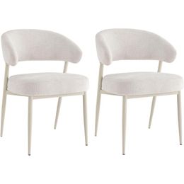 Hela 4-Fu&szlig;stuhl &raquo;GUARDA&laquo; () 2 Stk.4-Fu&szlig;, Gestell Perlwei&szlig;, Komfortsitz mit Federkorb wei&szlig; Metall, Polyester, Stoff B/H/T: 53,5cm x 78cm x 55cm, 2 Stk.