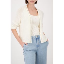 monari Damen Strickjacke "Jacke Strick&uuml;berwurf Basic", wei&szlig;, Gr. 38, clean, unifarben, Strick, Obermaterial: 57% Polyacryl, 43% Polyamid,