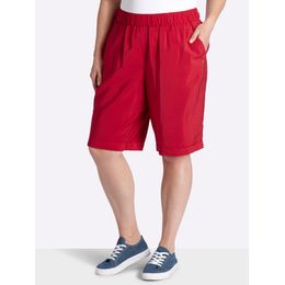 sheego Damen Shorts, rot, Gr. 52, unifarben, 83% Viskose, 17% Polyamid, Hosen