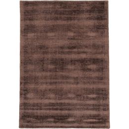 CarpetFine Teppich &raquo;Ava Viskoseteppich&laquo; rechteckig 13 mm H&ouml;he Seidenoptik, leichter Glanz, auch als L&auml;ufer erh&auml;ltlich braun Viskose B : 60cm 1 Stk., 