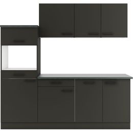 Optifit K&uuml;chenzeile &raquo;Palma&laquo; Breite 210 cm, wahlweise mit E-Ger&auml;ten, seitenverkehrt stellbar grau B/H/T: 210cm x 60cm, ohne E-Ger&auml;te