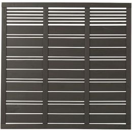 Plus Sichtschutzelement &raquo;Silence&laquo; H&ouml;he: 170 cm, Gesamtl&auml;nge 5,64 bis 13,04 m, zum Einbetonieren grau Massivholz, Stahl H/L: 170cm x 7,49m, Pfosten: 5 