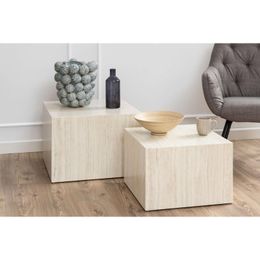 ACTONA GROUP Couchtisch &raquo;Dice Couchtischsatz, Beistelltisch, Kaffeetisch, Sofatisch,&laquo; 2er-Set, Mehreren Varianten erh&auml;ltlich, B: 58/50 cm beige B/H/T: