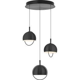 HELL h&ouml;llisch gutes Licht LED Pendelleuchte &raquo;HOOP&laquo; LED-Modul 1 Stk. Warmwei&szlig; B-Link Fernbedienung, Stufenlos h&ouml;henverstellbar schwarz 3, &Oslash; 43cm, 1 Stk