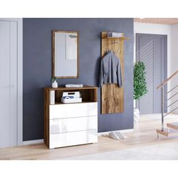 OTTO home Garderoben-Set &raquo;PARIS/ TOKYO&laquo; Komplett-Set, 3 Stk. tlg. wei&szlig; B/H/T: 140cmcm x 130cmcm x 35cmcm