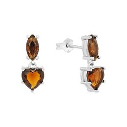 Amor Damen Paar Ohrstecker &raquo;Schmuck Geschenk, Herz&laquo; mit Glasstein Silber 925 (Sterlingsilber)