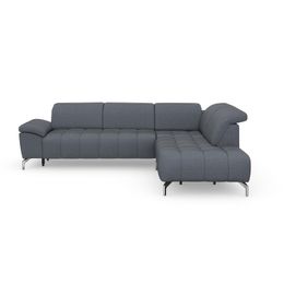 Sit & More sit&more Ecksofa &raquo;Cool L-Form&laquo; wahlweise mit Kopfteilverstellung und Vorziehsitz, motorisch blau B/H/T: 272cm x 79cm x 220cm, Chenille, Ottomane 