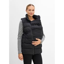bonprix Wasserabweisende 3-in-1-Umstands-Pufferweste mit Trageeinsatz (3-tlg. Set), schwarz, Gr.42, Umstandsweste mit Schwangerschafts- und Babyeinsatz