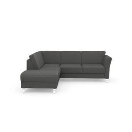 Sit & More sit&more Ecksofa &raquo;Visby L-Form&laquo; Wahlweise mit Schlaffunktion und Stauraum, frei im Raum stellbar grau B/H/T: 248cm x 87cm x 213cm, Luxus-Microfaser 