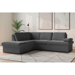 Sit & More sit&more Ecksofa &raquo;Moreno L-Form, B: 238 cm&laquo; mit Armteilverstellung, optional Schlaffunktion grau 100% Polyester B/H/T: 238cm x 82cm x 202cm, Struktur,