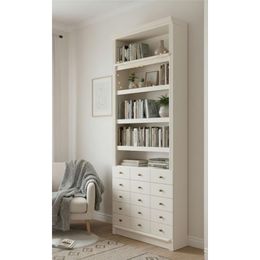 Home Affaire B&uuml;cherregal &raquo;Soeren Regal mit 5 breiten Schubk&auml;sten in geteilter Optik&laquo; T/H: 80/29/220 cm, Kiefer FSC -zertifiziert, elegante 