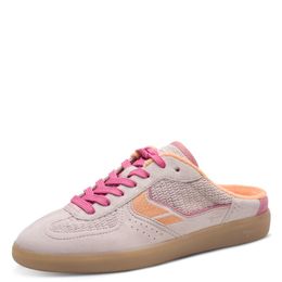 Tamaris Damen Sabot, Gr. 37, rosa, Textil, Ziegenveloursleder, Schuhe, Freizeitschuh, Schn&uuml;rer, Schlupfschuh, Logo-Aufn&auml;her an der Schuhzunge