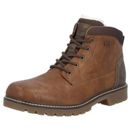 Rieker Herren Winterstiefelette, Gr. 44, braun, Lederimitat, Textil, Schuhe, Workerboots, Schn&uuml;rboots, Trekkingstiefel mit RiekerTEX-Membran