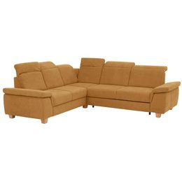 Home Affaire Ecksofa &raquo;Dalia L-Form&laquo; mit Federkernpolsterung, wahlweise mit Schlaffunktion, Bettkasten gelb Luxus-Microfaser Florence (100% Polyester);