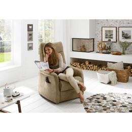 Hukla Sessel &raquo;HU-RV15025&laquo; Wahlweise 1- oder 2-motorische Verstellung, inkl. Aufstehhilfe beige Microfaser, R&uuml;ckenlehne und Beinauflagemotorisch 