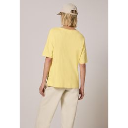 Damen T-Shirtsnap gelb, Gr. 44, STREET ONE STUDIO, unifarben, Web, 50% Baumwolle, 50% Modal, Shirts, unifarben