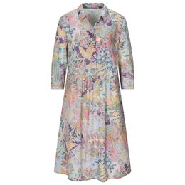 GOLDNER Damen Sommerkleid "Elegantes Viskosekleid mit Patch-Muster", rosa, Gr. 48, Obermaterial: 100% Viskose CV., Kleider, Eingriffstaschen an der