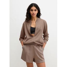 Marc O'Polo MARC O'POLO Damen Sweatjacke "Modal Allure", Gr. S, braun, Jersey, Obermaterial: 50% Polyester, 43% Modal, 7% Elasthan, Sweatjacken