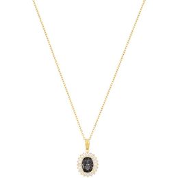 Amor Damen Kette mit Anh&auml;nger &raquo;2039082&laquo; mit Zirkonia (synth.) schwarz Silber 925 (Sterlingsilber), L: 45