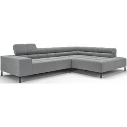 Home Affaire Ecksofa &raquo;Ancona New, wahlweise motorische Sitztiefenverstellung, auch in Cord&laquo; feine Steppung, mit Kopfteilverstellung, 3 Zierkissen, L-